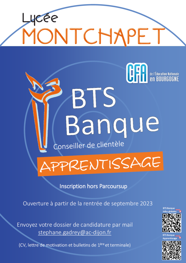BTS Banque – Apprentissage – Cité scolaire Montchapet Dijon